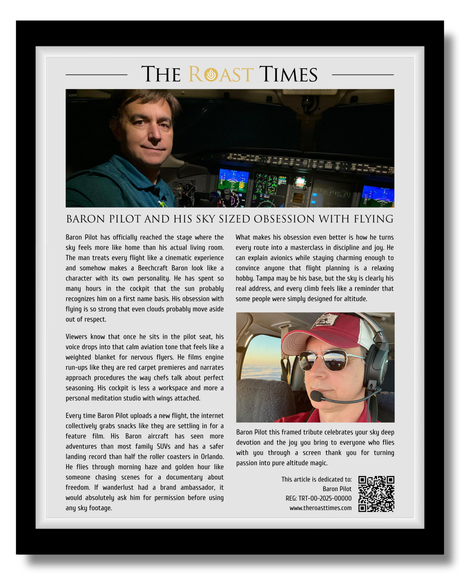 Baron Pilot and his sky sized obsession with flying - The Roast Times